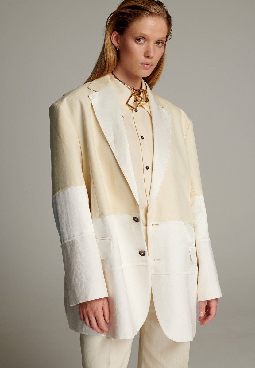 Cloth Three Fabric Blazer Off-White – FRENKEN