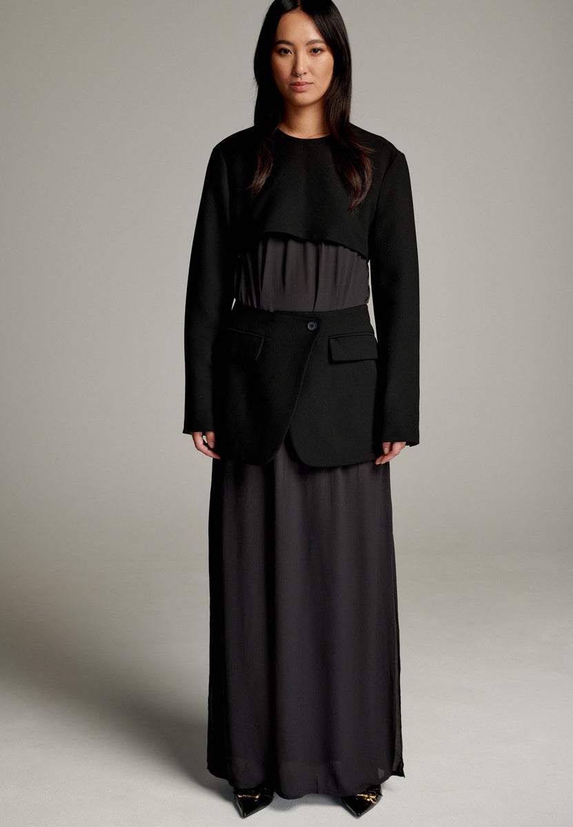 Parted Blazer Deconstructed Dress Black – FRENKEN
